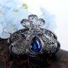 Silver Coconut » Jeweled Silver Metal Hair Claw